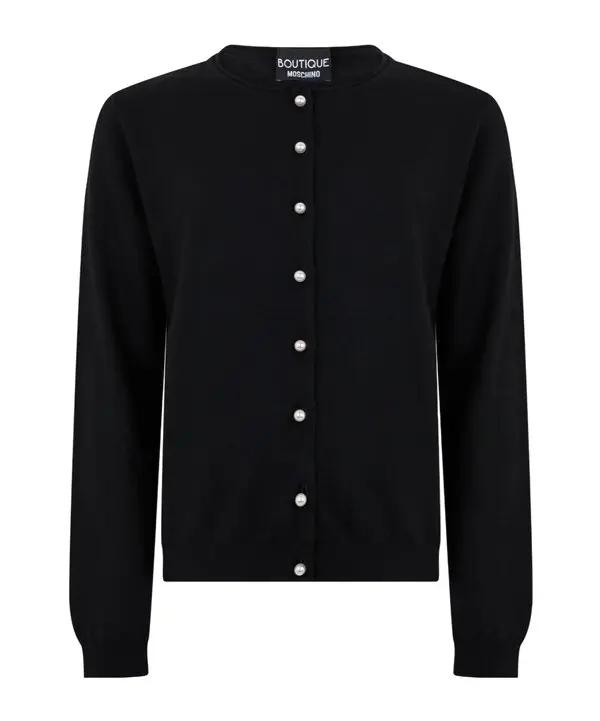 Moschino Long-sleeved Knitted Cardigan - Black