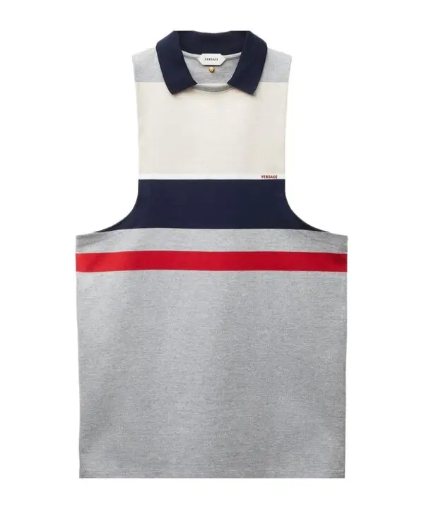 Versace Striped Cotton-jersey Mini Dress