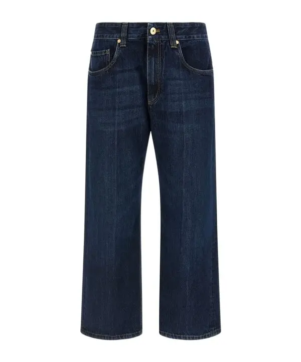 Brunello Cucinelli Logo Patch Cropped Jeans