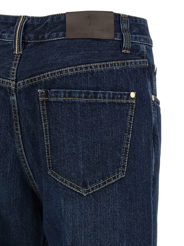 Brunello Cucinelli Logo Patch Cropped Jeans