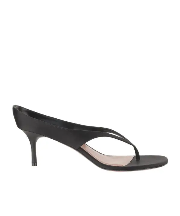 Amina Muaddi Round-toe High-heeled Sandals - Black