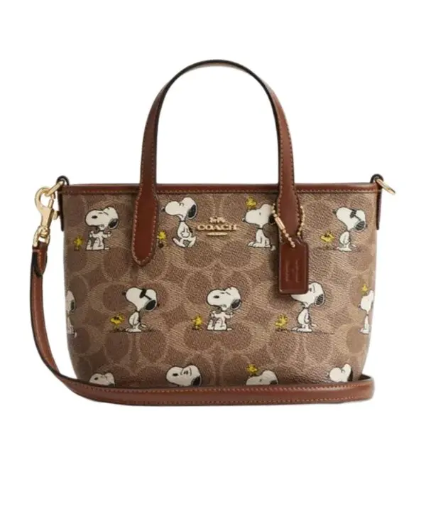 COACH X Peanuts City 15 Tote - Brown