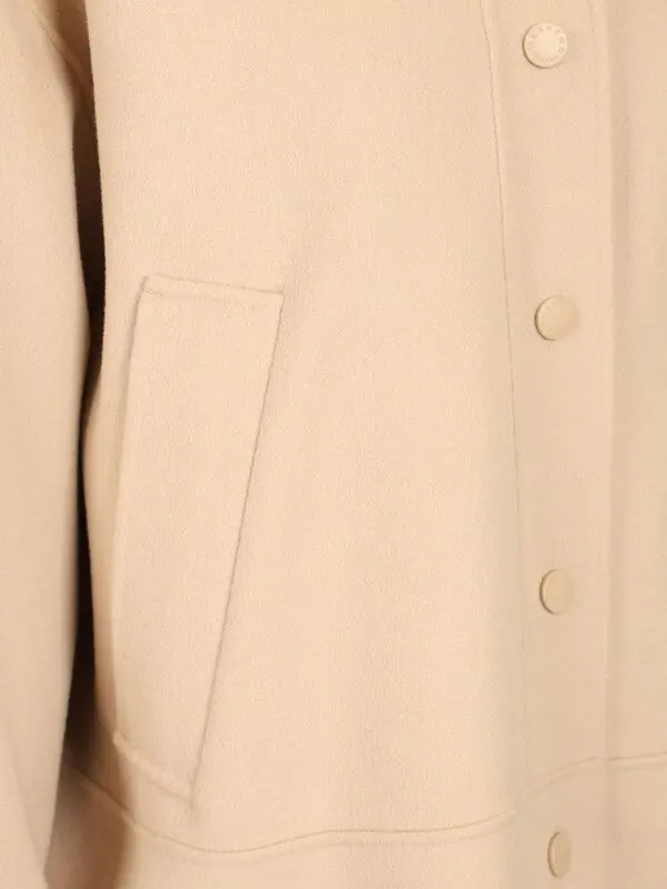 Max Mara Cropped Hooded Coat With Press-stud Fastening - Sand