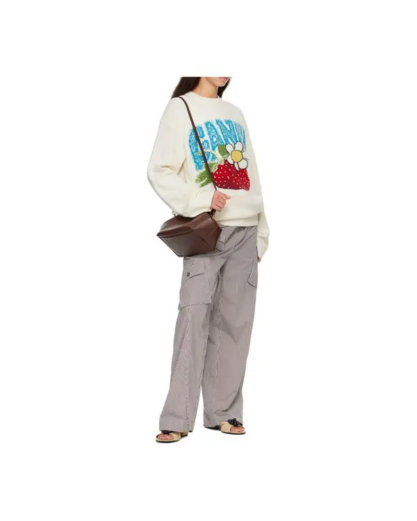 GANNI Strawberry Print Oversized Jumper