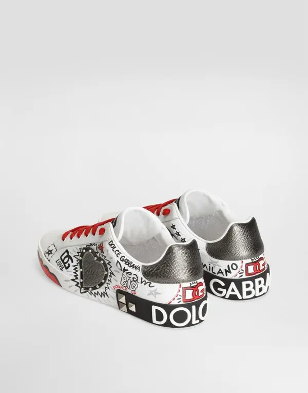 Dolce & Gabbana Graffiti-print Heart-patch Sneakers