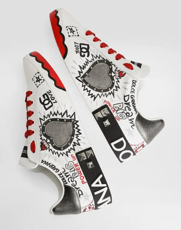 Dolce & Gabbana Graffiti-print Heart-patch Sneakers