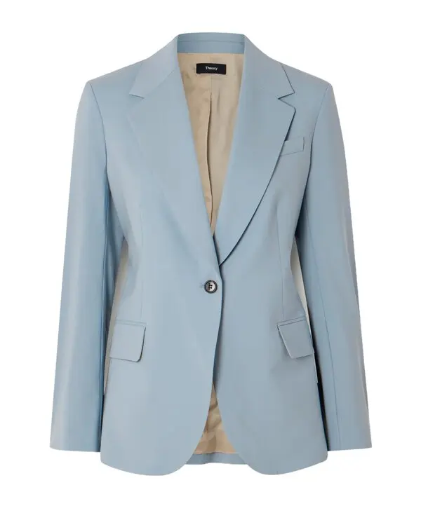 Theory Lynnia Wool-blend Blazer - Light Blue