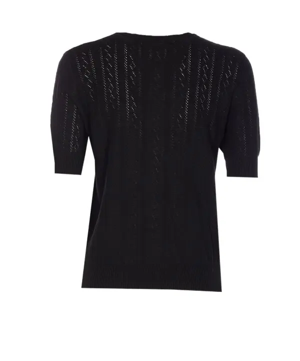 LISA YANG Pointelle Short-sleeve Knitted Top