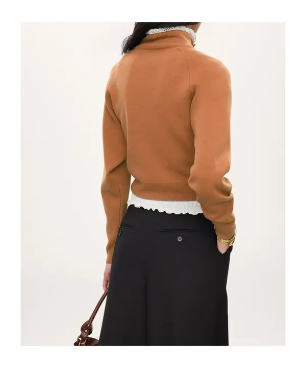 Chloé High-neck Jumper In A Wool Knit Lace