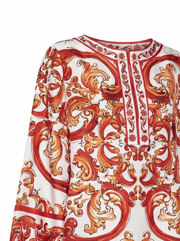 Dolce & Gabbana Majolica-printed Twill Kaftan Dress