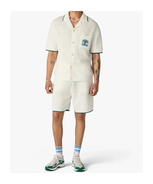 Casablanca Palm Tree Open-knit Deck Shorts