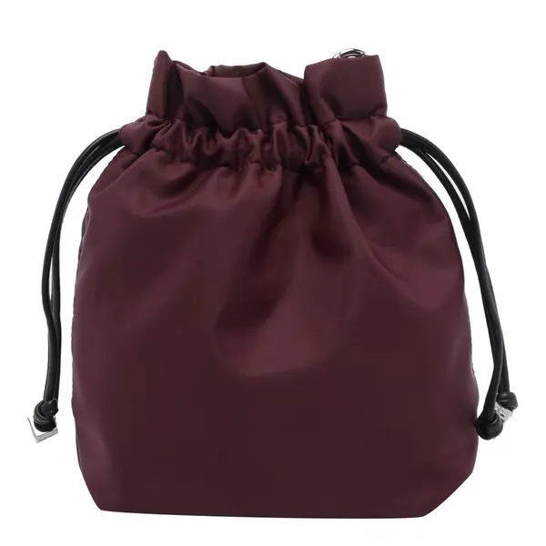 GANNI Logo Drawstring Clutch Bag - Brown