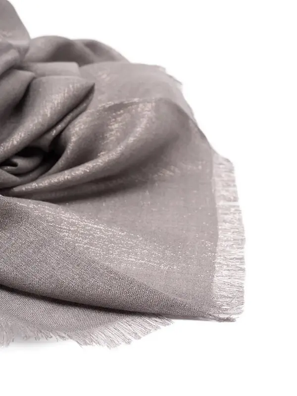 Brunello Cucinelli Metallic-thread Frayed Scarf