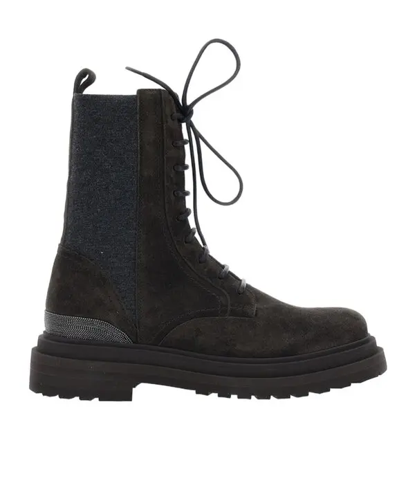 Brunello Cucinelli Lace-up Combat Boots - Black