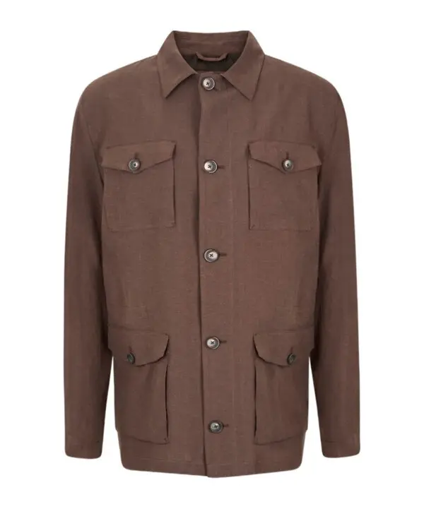 Herno Four-pocket Shirt Jacket - Moro