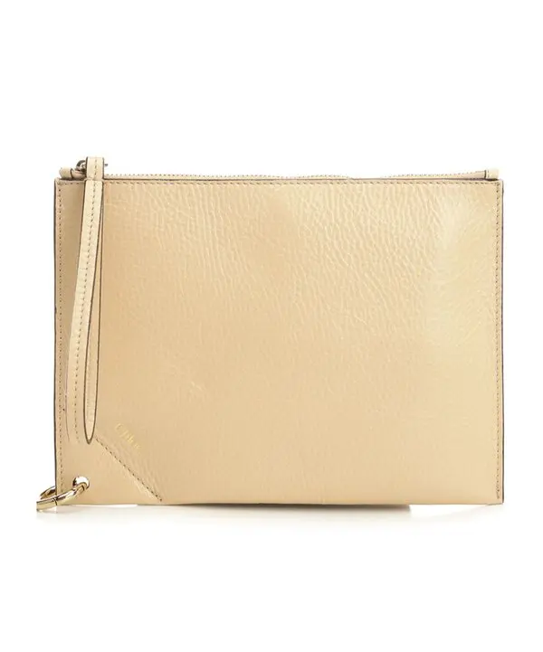 Chloé Spin Zip Wristlet Bag - Beige