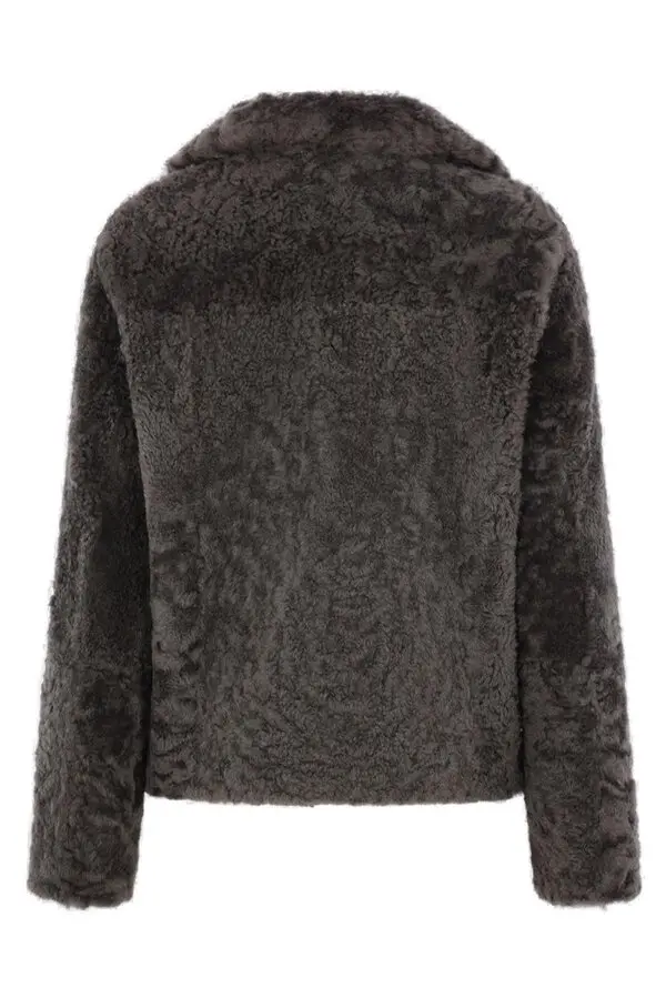 Brunello Cucinelli Double-breasted Shearling Coat - Black