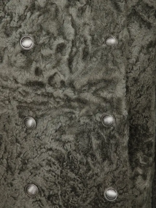 Brunello Cucinelli Double-breasted Shearling Coat - Black