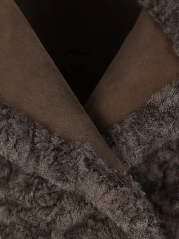 Brunello Cucinelli Double-breasted Shearling Coat - Black