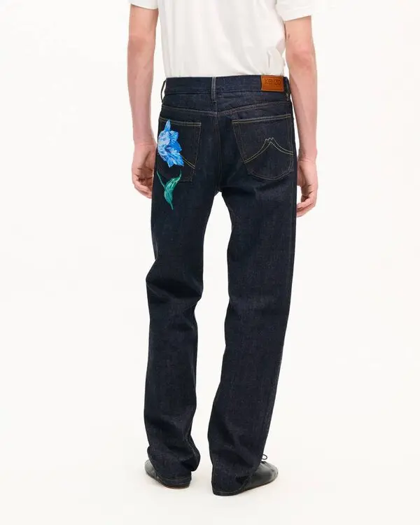 Kenzo Tulip Straight Fit Jeans In Japanese Denim