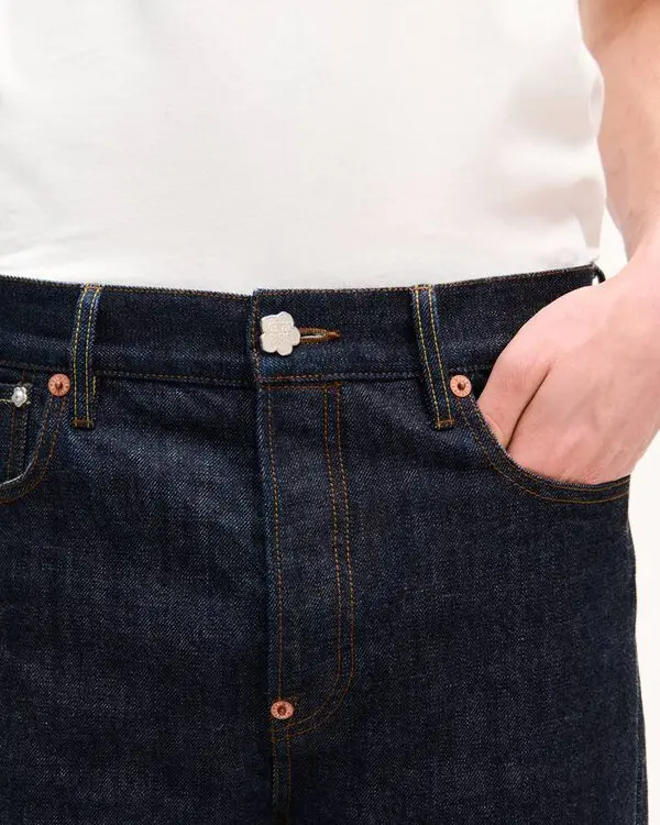 Kenzo Tulip Straight Fit Jeans In Japanese Denim