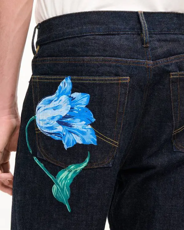 Kenzo Tulip Straight Fit Jeans In Japanese Denim