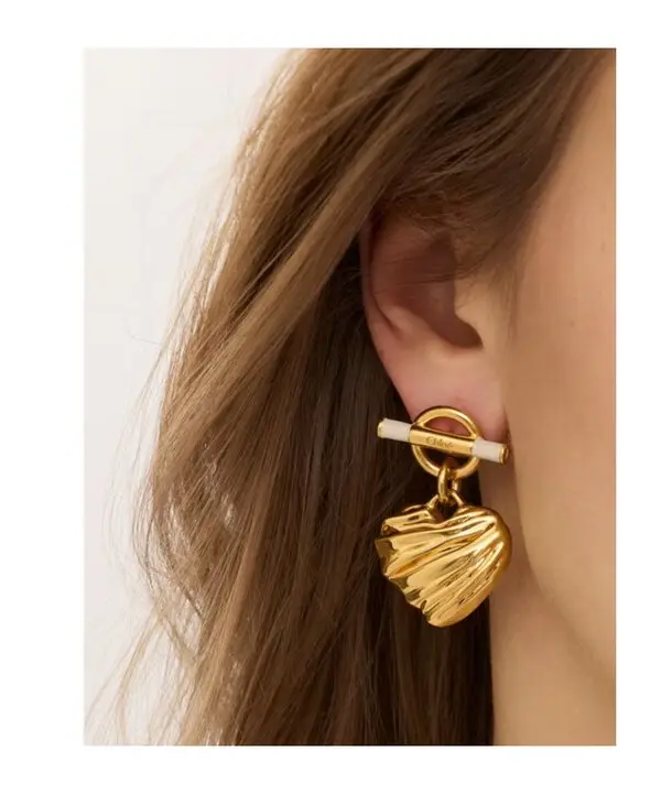 Chloé Pleated Heart Earrings