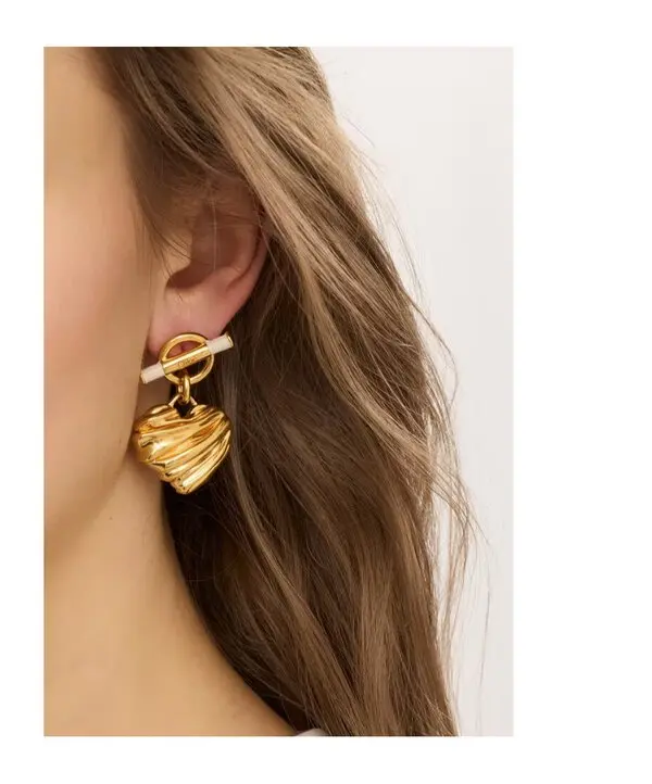 Chloé Pleated Heart Earrings
