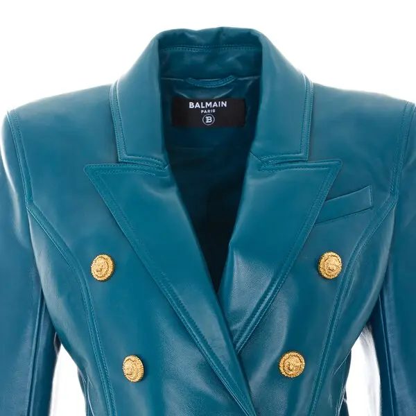 Balmain Six-button Leather Blazer