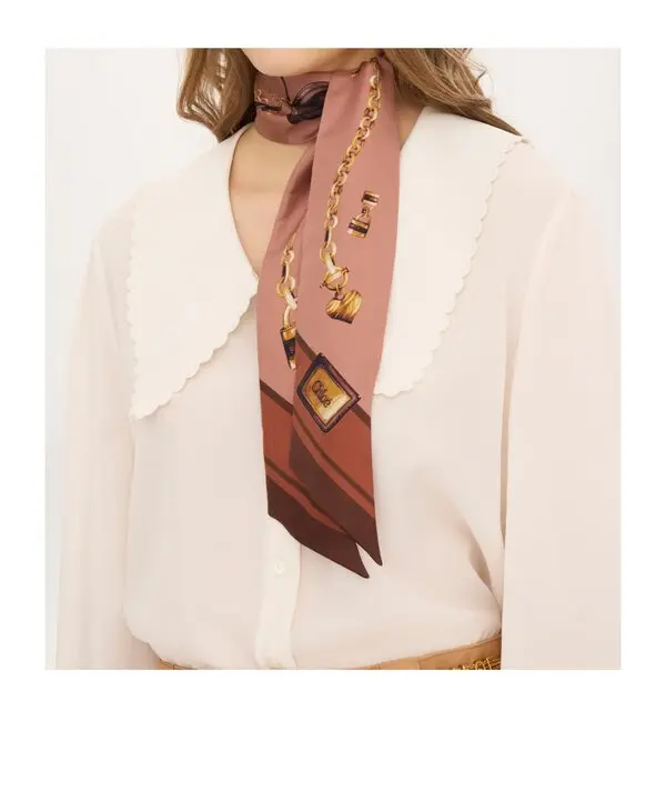 Chloé Paddington Bandeau Scarf In Silk Twill