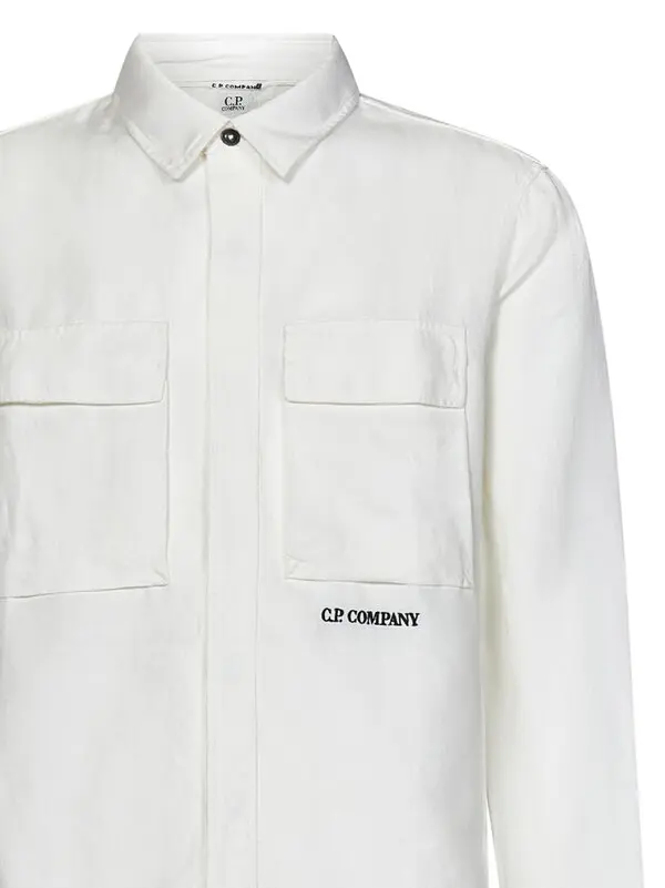 C.P. COMPANY Logo-embroidered Straight Hem Shirt