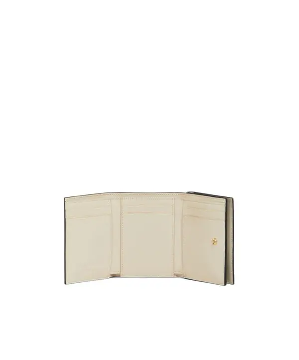 Marni Black Leather Trifold Wallet With Symbol Logo