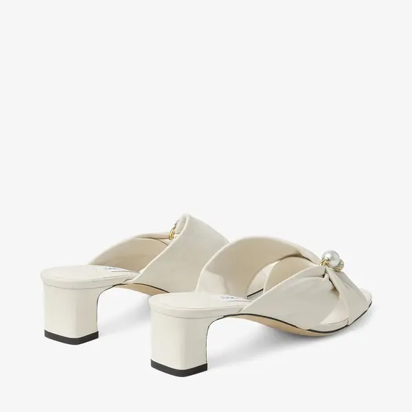 JIMMY CHOO Latte Soft Glove Leather Sandals