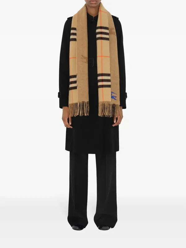 Burberry Reversible Checked Fringed-edge Scarf