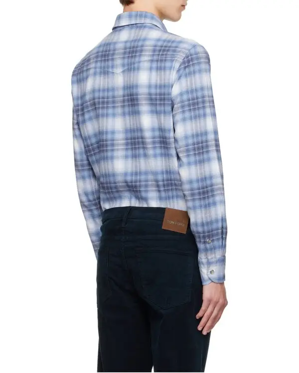 TOM FORD Long Sleeved Checked Shirt
