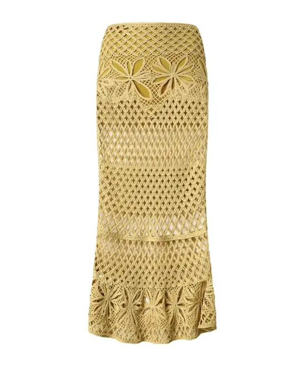 Pinko Crispo Fancy Crochet-effect Long Skirt