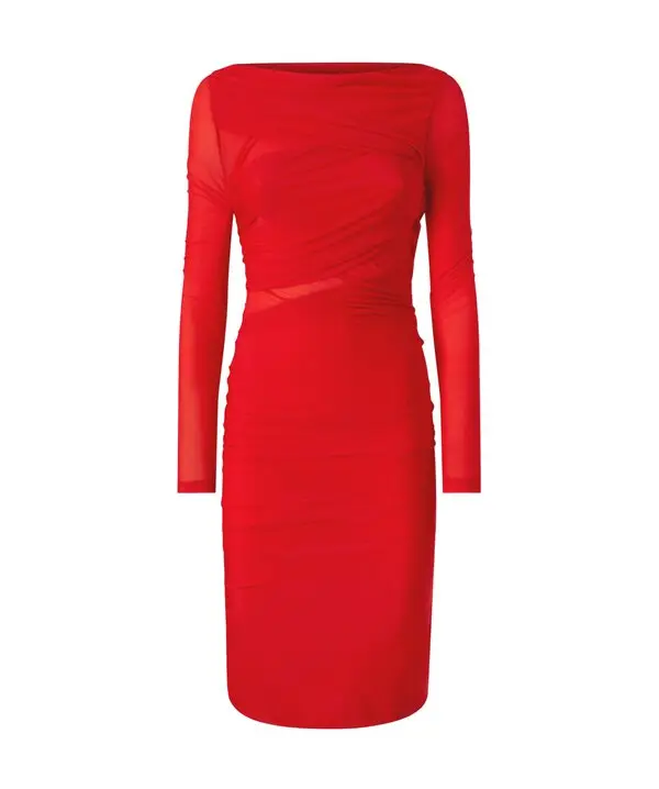 Pinko Long-sleeve Wrap Detailed Dress - Red