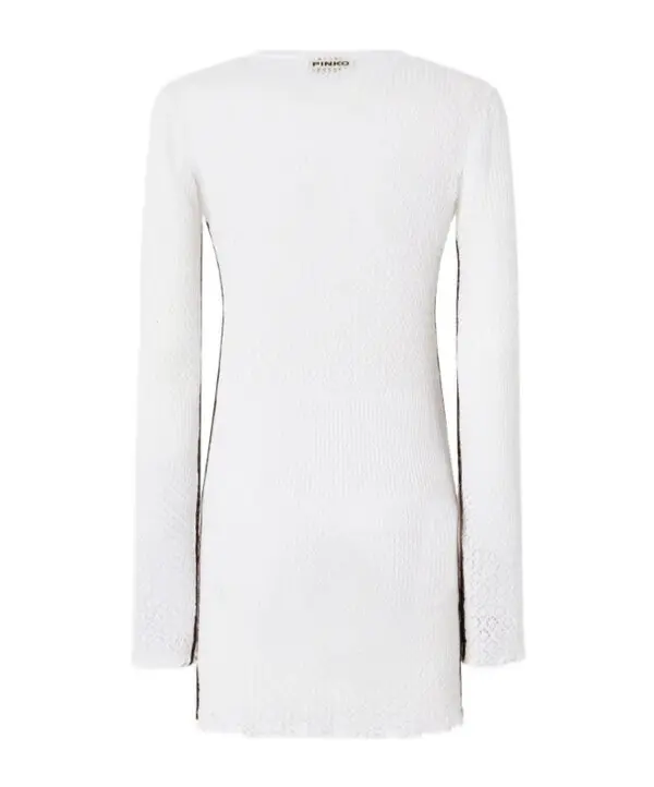 Pinko Long-sleeved Crewneck Knitted Mini Dress
