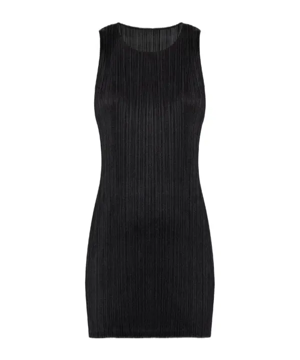 PLEATS PLEASE BY ISSEY MIYAKE Sleeveless Crewneck Dress - Black