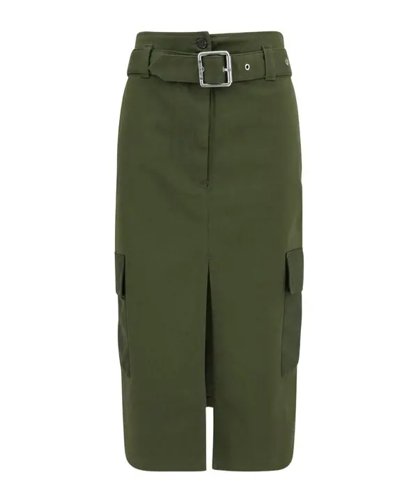 Pinko Belted Cargo Midi Skirt - Green