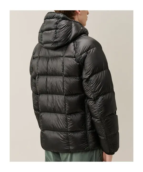 C.P. COMPANY Quilted Hooded Down Jacket - Black