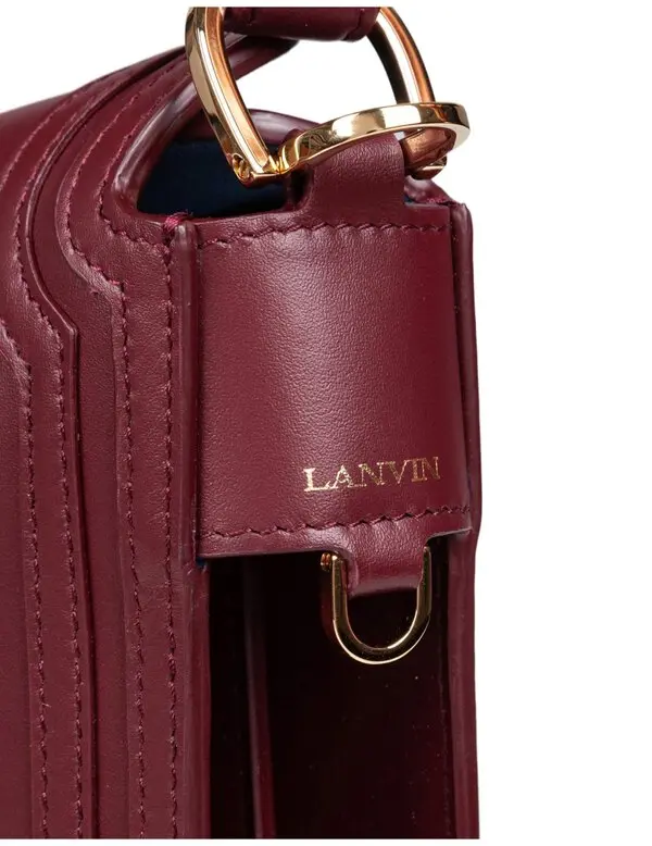 LANVIN Compagnon Leather Handbag With Gold Tone Hardware - Red