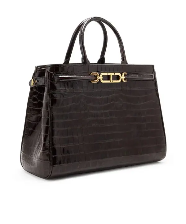 TOM FORD Crocodile-embossed Leather Tote Bag