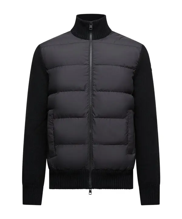 Moncler Padded Panel-knit Jacket - Black