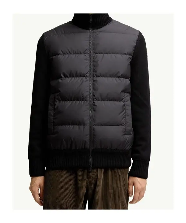Moncler Padded Panel-knit Jacket - Black