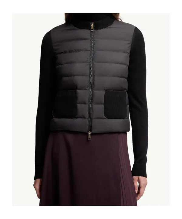 Moncler Padded Zip-up Cardigan - Black