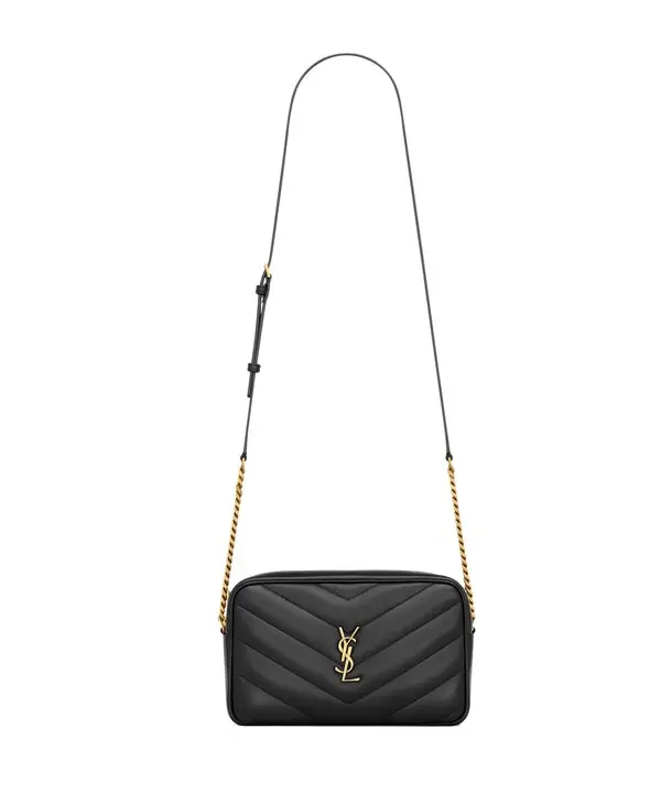 Saint Laurent Loulou Camera Bag In Matelassé Lambskin - Black