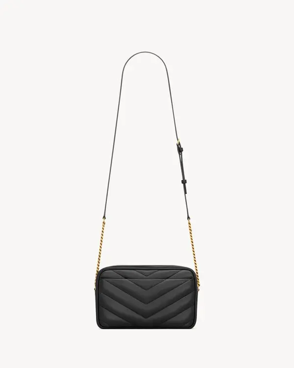 Saint Laurent Loulou Camera Bag In Matelassé Lambskin - Black