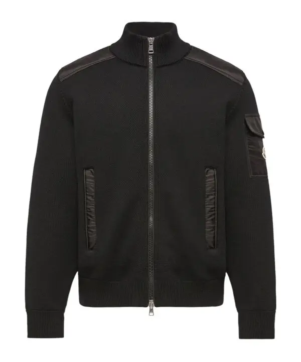 Moncler Padded Wool Zip-up Cardigan