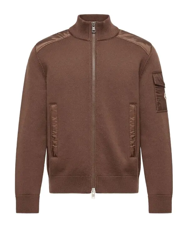 Moncler Padded Wool Zip-up Cardigan